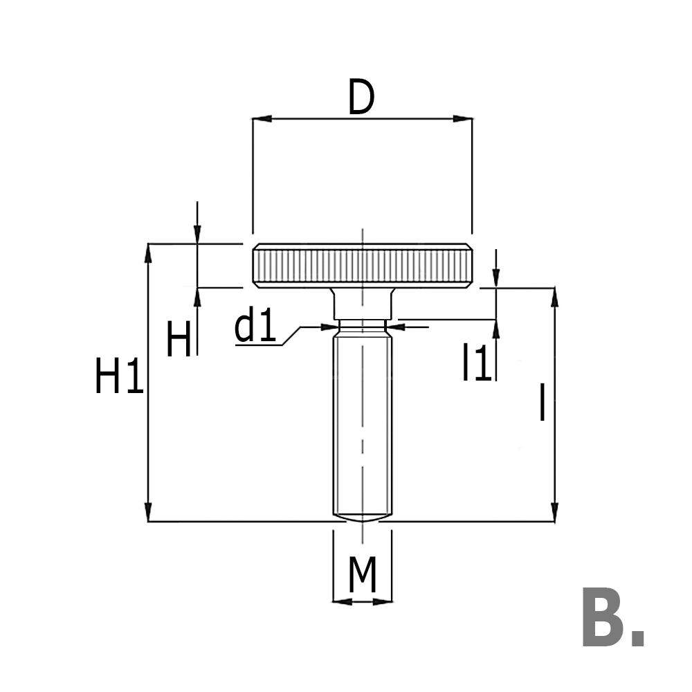 Rändelschraube flach - Edelstahl - DIN 653 - verpas