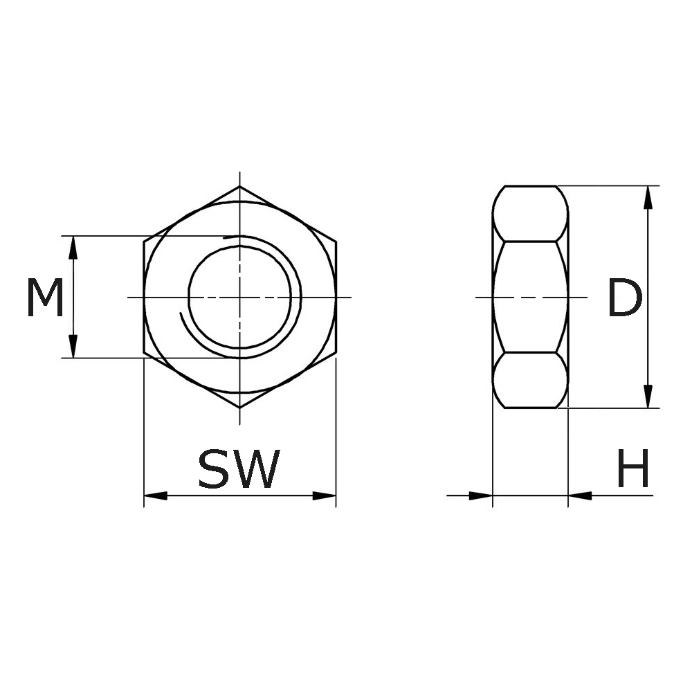 Sechskantmuttern - DIN 934 – Edelstahl A2 - verpas