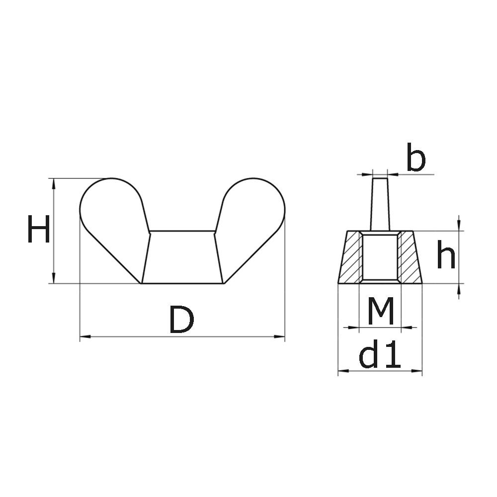 Flügelmuttern - DIN 315 D – Kunststoff - verpas