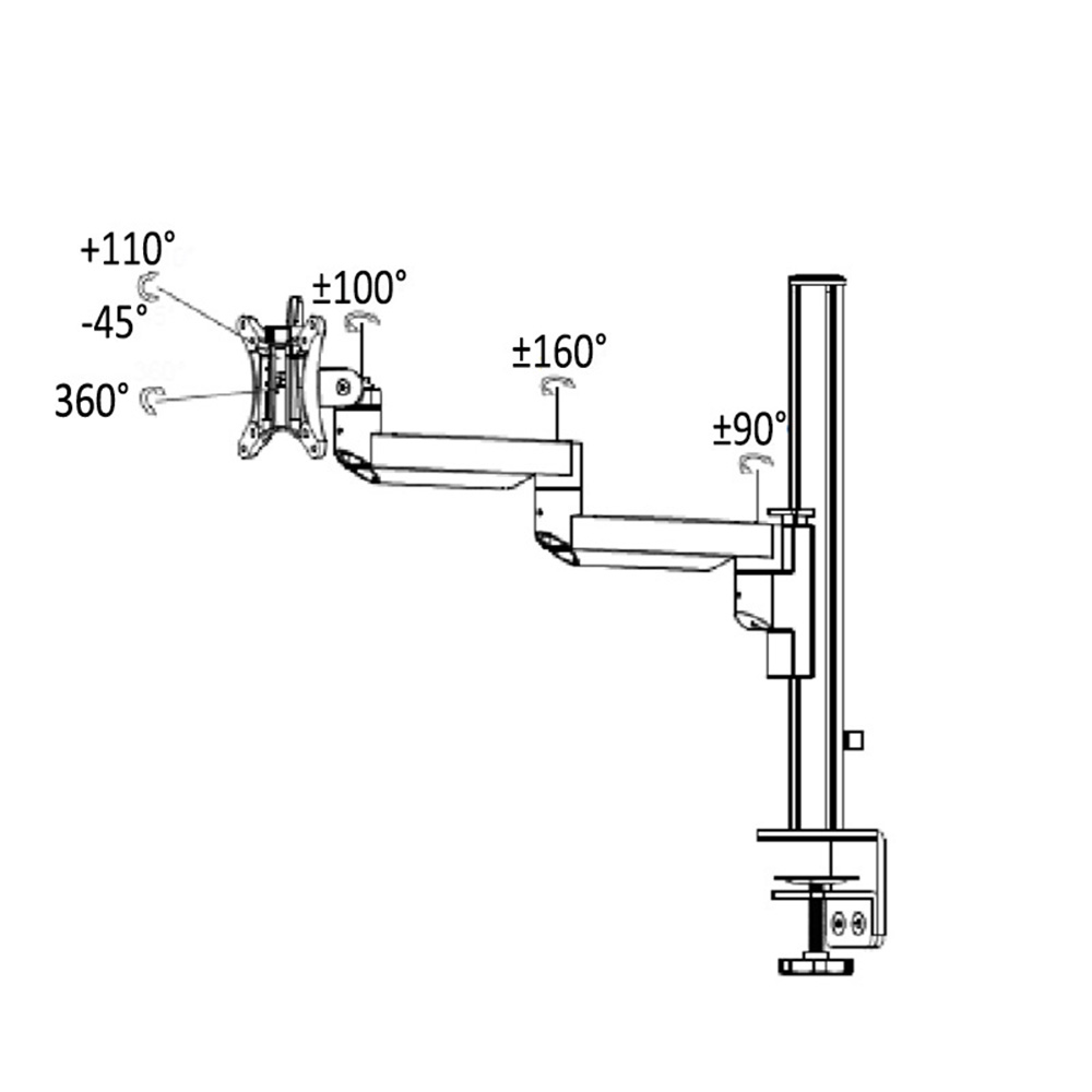 Verpas - Monitorhalterung Galaxy - SATZ: Pfosten 450mm mit statischen A