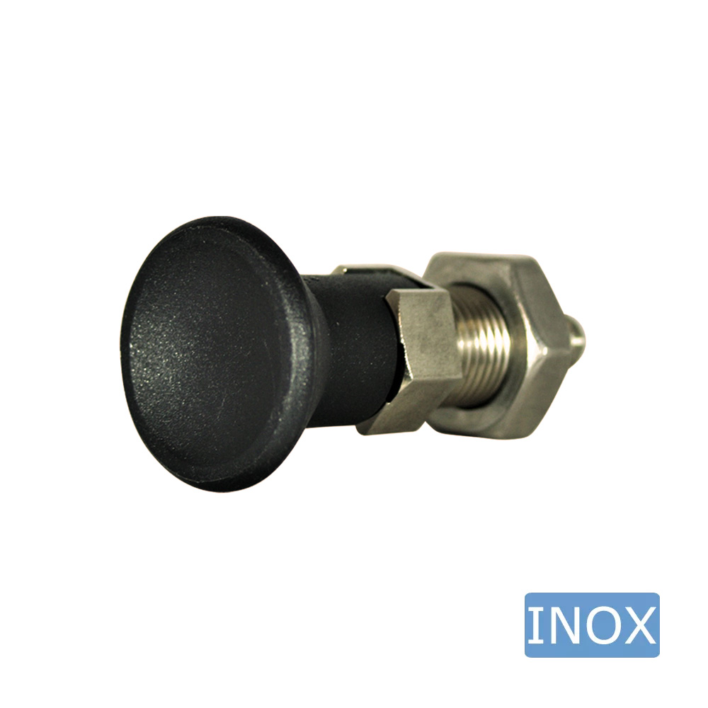 Rastbolzen (Arretierbolzen) mit Sechskantbund – Edelstahl – mit Rastnut